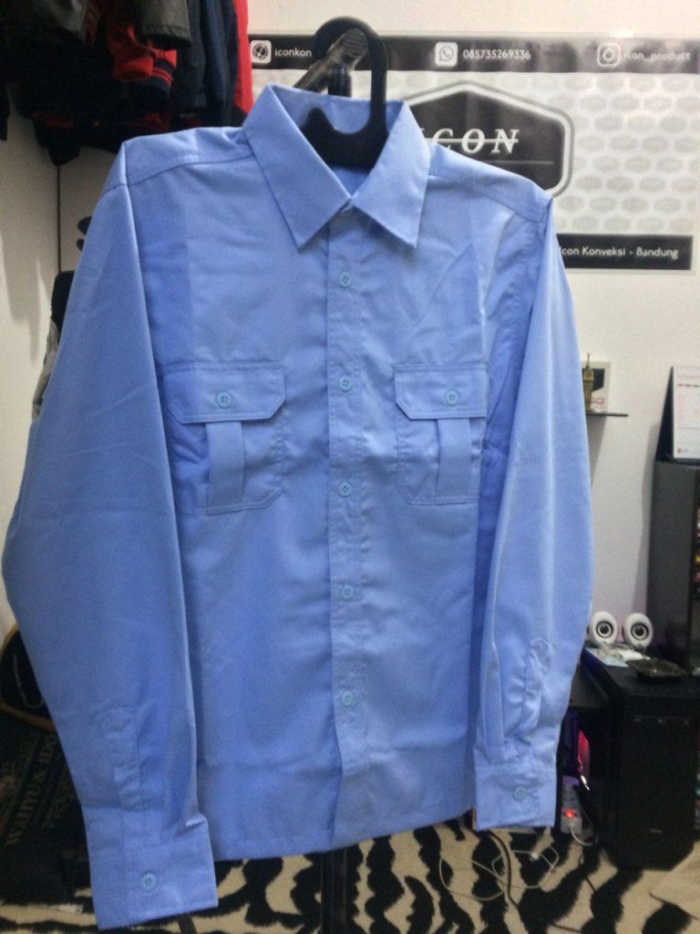 kemeja pdh biru muda